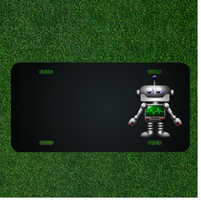 Custom Personalized License Plate With Add Names To Cute Robot Machine ...