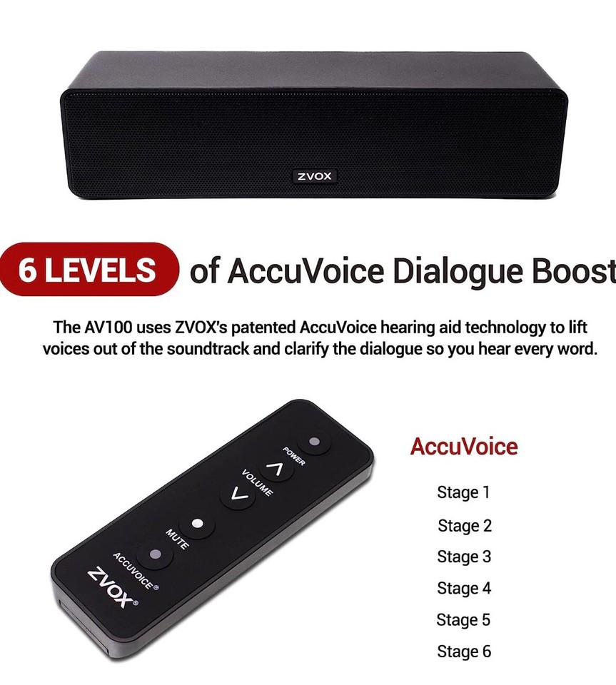 ZVOX AccuVoice AV100 Soundbar - Black | eBay