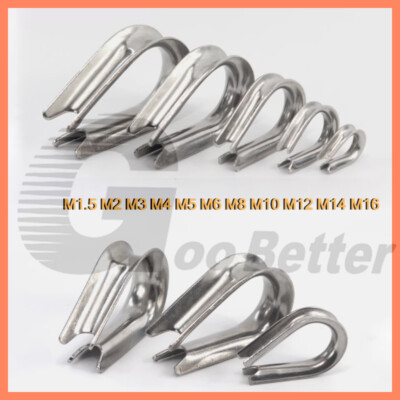 Thimbles Wire Cable Rope Cable Loop Clips Clamps A2 Stainless Steel 1 ...