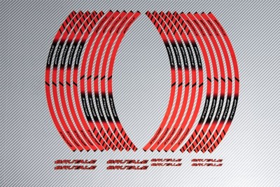 Red Wheel Inner Rims Stickers 17'' Model ''BRUTALE '' | eBay