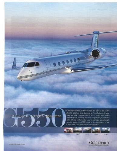 Gulfstream Print Ad / G550 / Private Pilot Ad / Private Aircraft Print ...