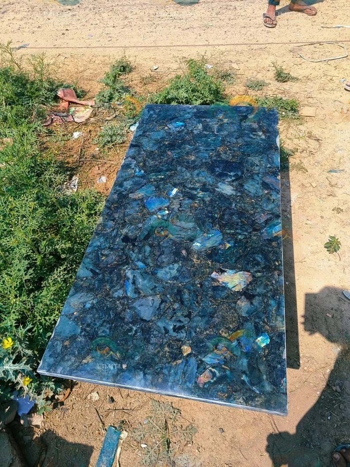 Custom Made Labradorite Stone Slab Table Geode Countertop Dining Table ...