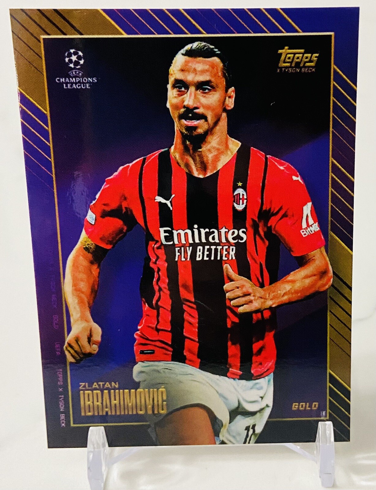 2021 Topps x Tyson Beck UEFA Gold Zlatan Ibrahimovic AC Milan | eBay