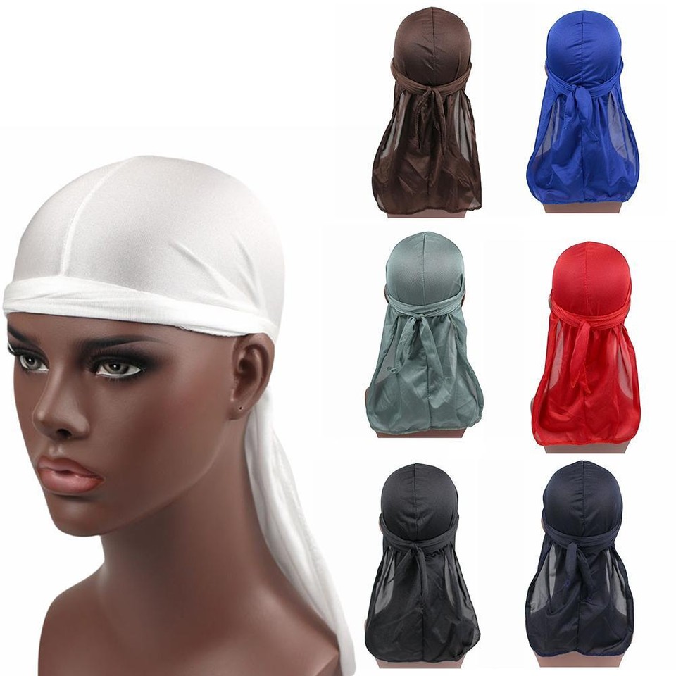 1PCS Men's Durag Du-rag Bandana Sport Du Rag Scarf Head Rap Tie Down ...
