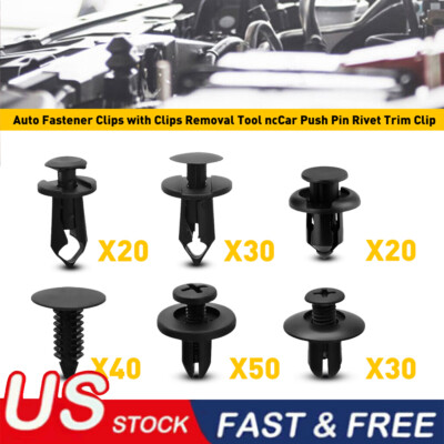 190Pcs Car Body Fastener Plastic Trim Clips Push Rivets Panel Fender ...