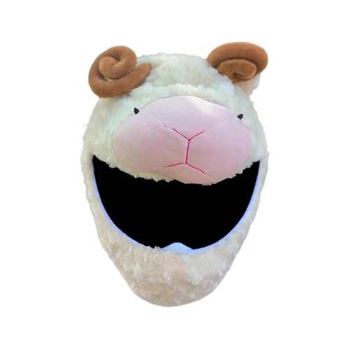 Plush Sheep Motorcycle Helmet Cover Windproof Warm Funny Animal Helmet ...