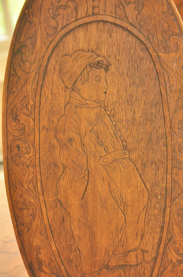 Vintage Flemish Style Art Pyrography Oval Wall Plaque | eBay