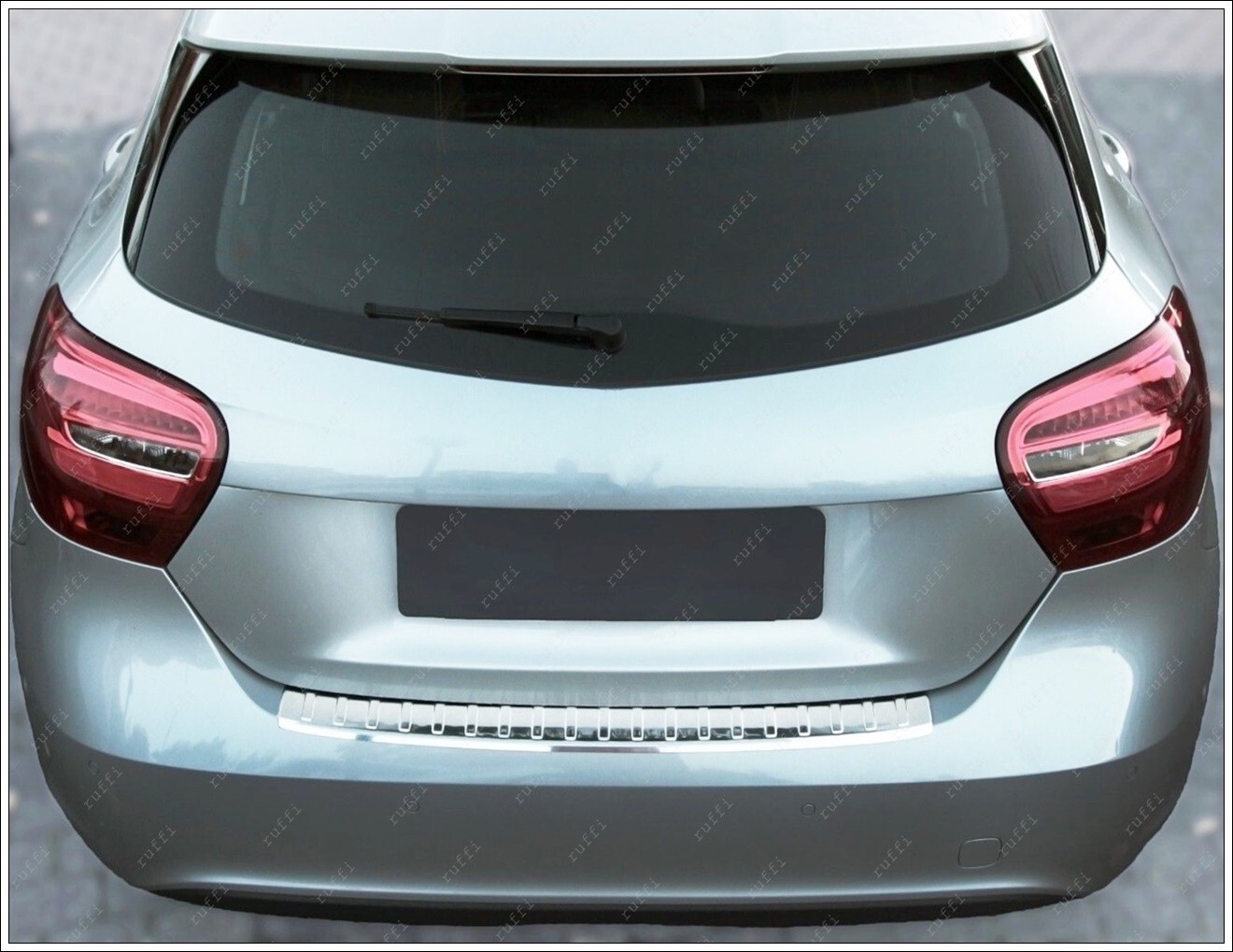 Chrome Rear Bumper Protector BRUSHED For MERCEDES A-CLASS W176 2012 TO ...