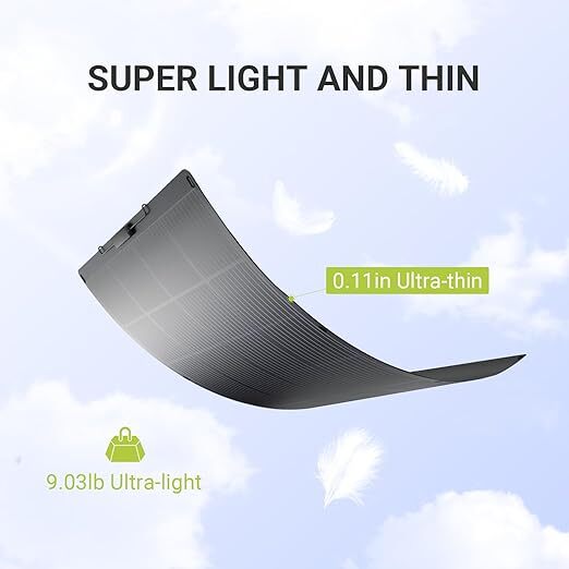 ALLPOWERS SF200 Flexible Solar Panel 200W 32V IP68 Monocrystalline ...