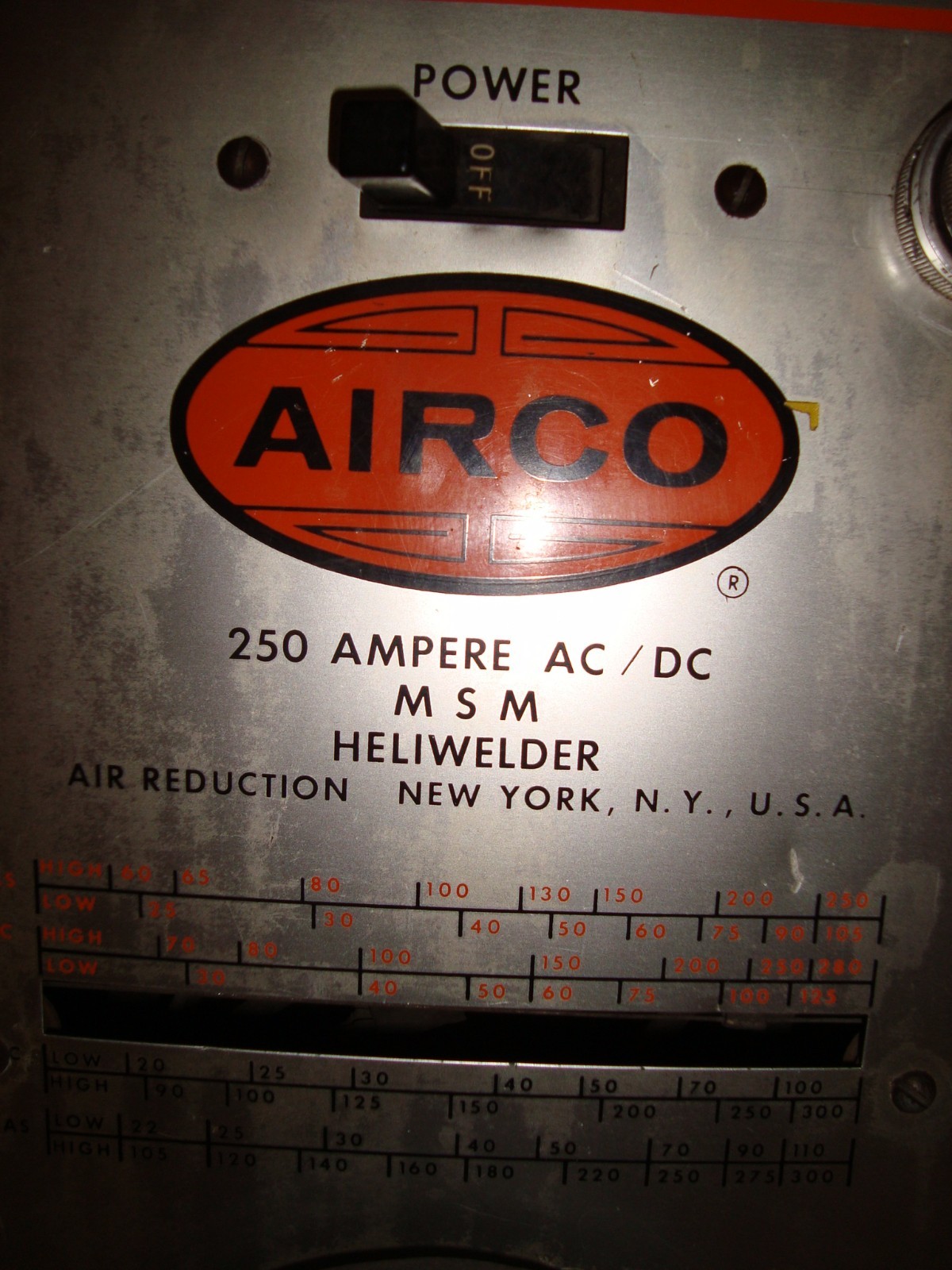 AIRCO 250 AMP TIG WELDER HELIWELDER MODEL 2.5A DDR-224-HF-B W/ WHEELS ...