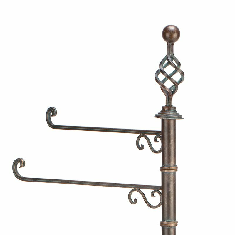 Bronze Finish Metal Towel Rack 4-Arm Swivel Stand 4 Tier Storage ...