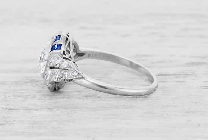 935 Argentium Silver With Shiny 1.63CT Simulated Sapphire Women's ...