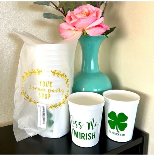NWT Kiss Me I’m Irish St. Patrick’s Day Party Cups 12 count White Green ...