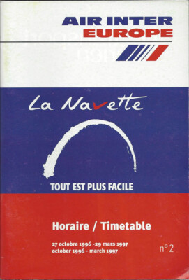 Air Inter system timetable 10/27/96 [1011] Buy 4+ save 25% | eBay
