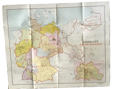 WW2 Map Of Germany Zones Of Occupation 1947 Armed Forces Map WWII | eBay