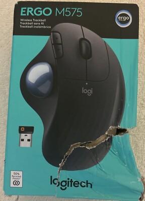 New Open Box Logitech ERGO M575 Wireless Trackball Graphite Read ...