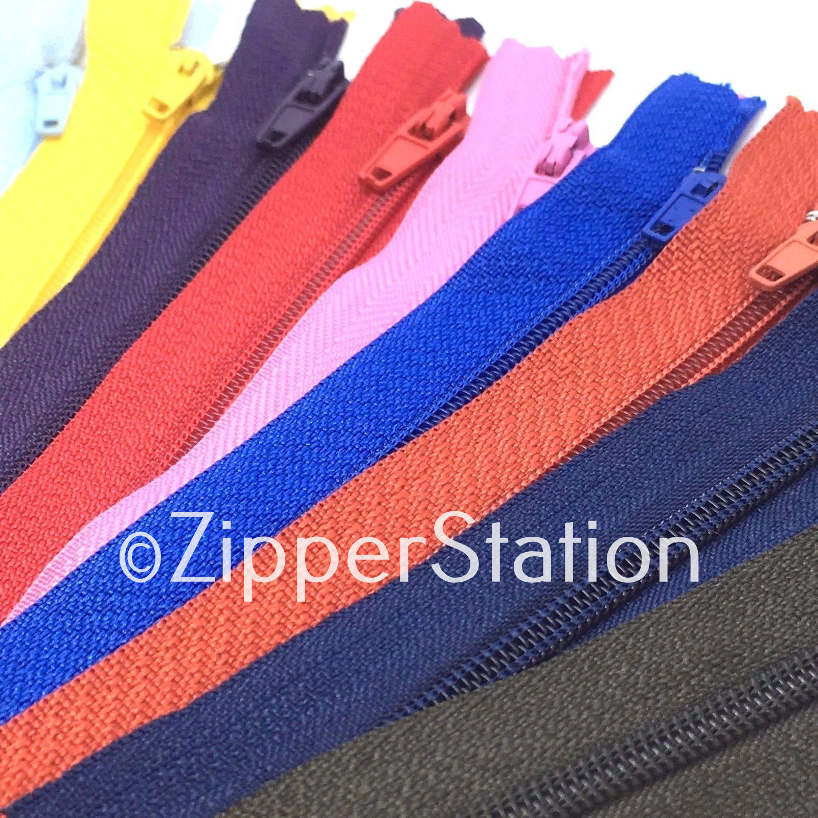 25 Assorted Nylon Closed End Zips - For Dress Upholstery Craft & Zip ...