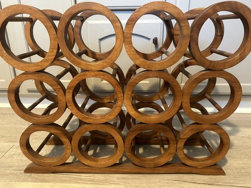 12 Bottle Wine Rack Mid Century Modern Vintage Contemporary Wood | eBay