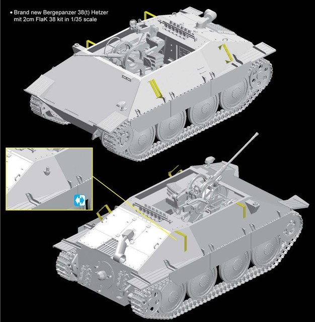 1/35 Bergepanzer 38(t) Hetzer Mit 2cm Flak 38 Smart Kit Dragon 6399 for ...