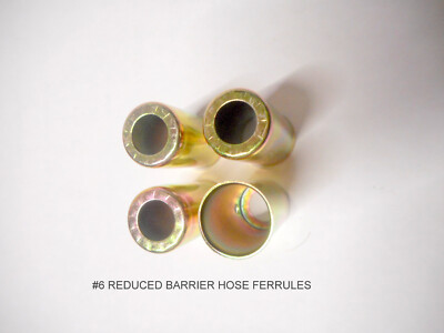 Beadlock A/C Fitting, #6 Crimp FERRULES For REDUCED Barrier Hose # 6 ...
