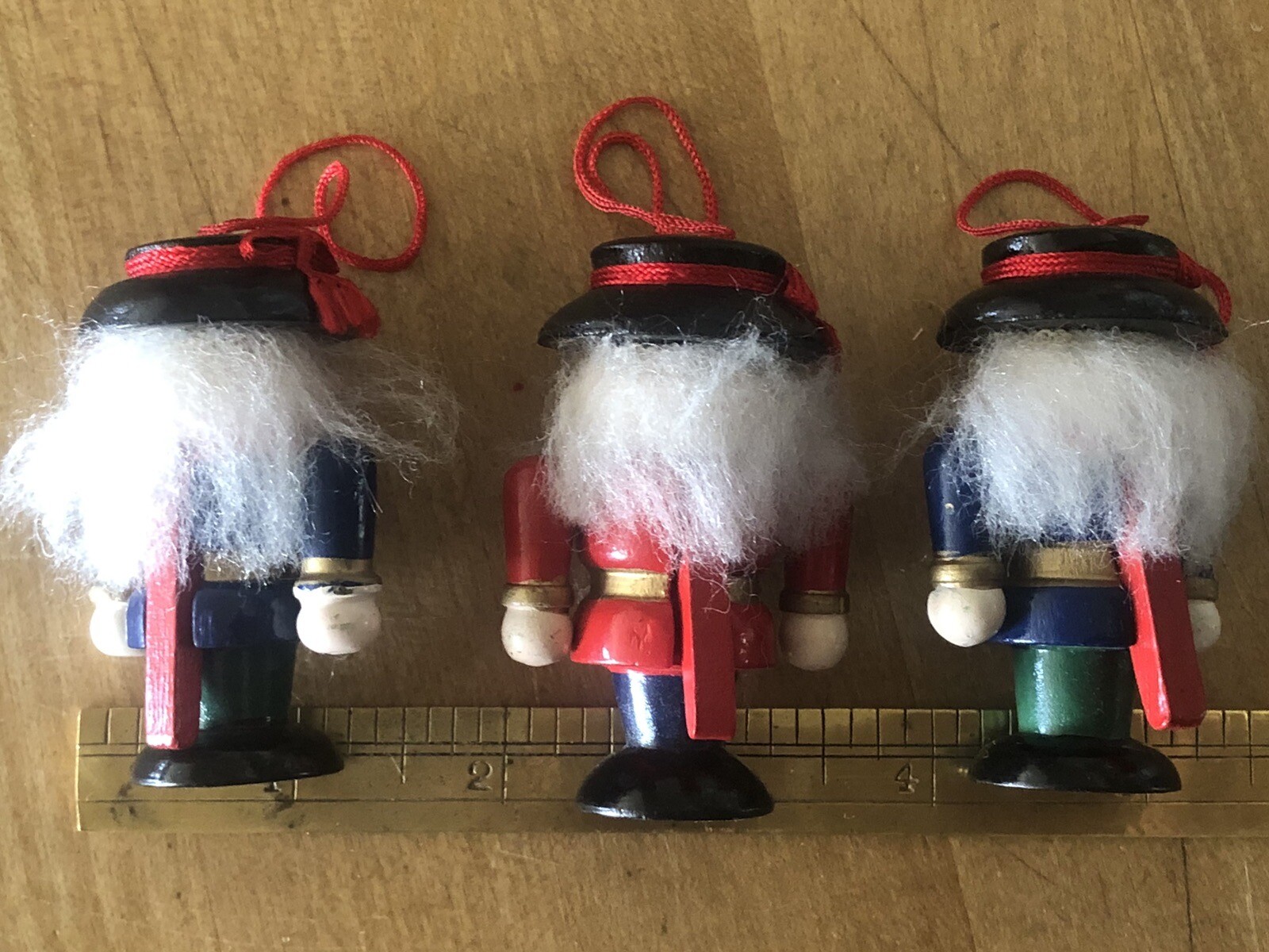 Vtg Lot of 3 Wooden Nutcrackers Short Legs Multicolor Moving Lowered ...