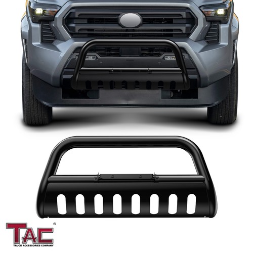 For 2024 Toyota Tacoma 3" Black Bull Bar Front Bumper Guard Brush ...