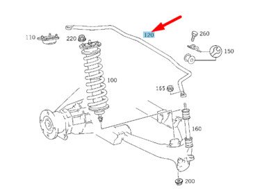 NEW MERCEDES-BENZ ML W163 REAR ANTI ROLL BAR A1633260165 ORIGINAL NO🇺🇸 ...