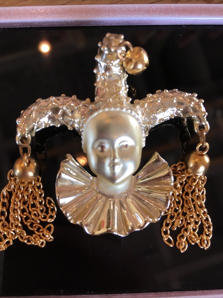 VTG 1980s Character Theme Three Dimensional Clown Venice Carnival Pin ...