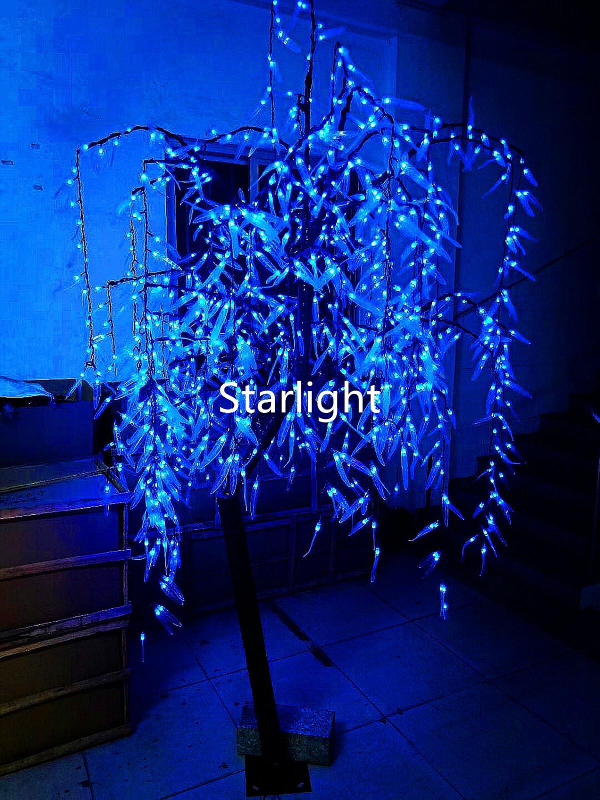 Outdoor 8ft Blue LED Willow Weeping Tree Light Christmas Holiday Gift ...