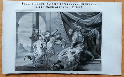 Procne and Tereus - Original Print Ovid Metamorphoses - 1730 | eBay