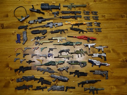 Lot of 6 inch action figure weapons machine guns parts lot SCI FI HALO ...