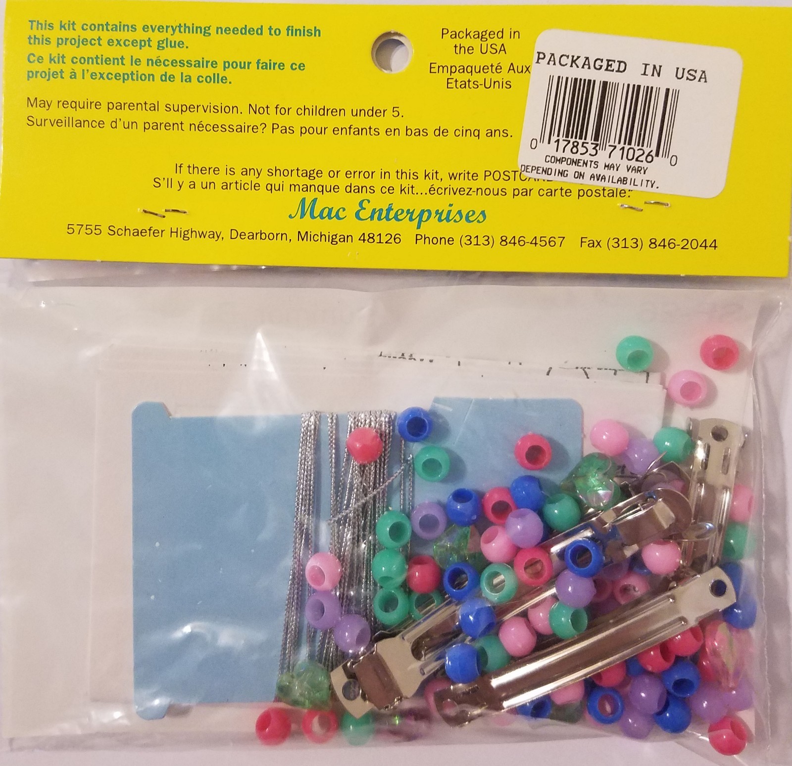 Girls' Beaded Hair Barrettes Making Kits Kids' Beading Crafts with Pony ...