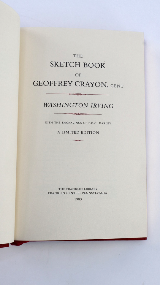 Sketch Book of Geoffrey Crayon Washington Irvine 1983 Franklin Library ...