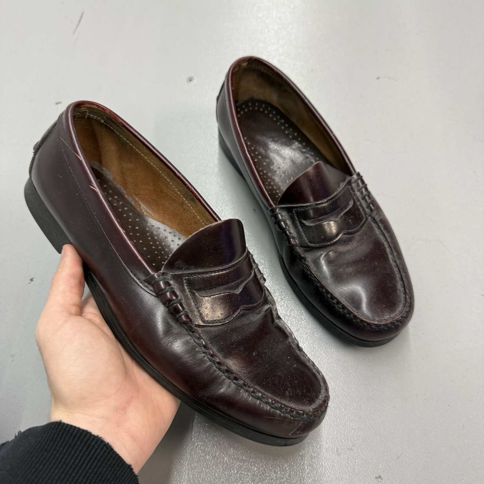 Vintage Cherry Red Penny Loafers Dexter Made In Usa S… - Gem