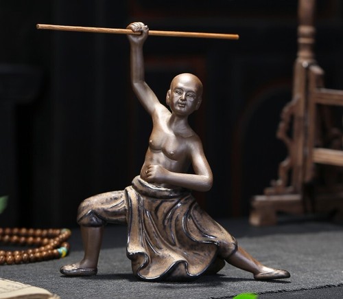 3 Pcs Porcelain Warrior Monk Statue Chinese Shaolin Temple Kung Fu ...