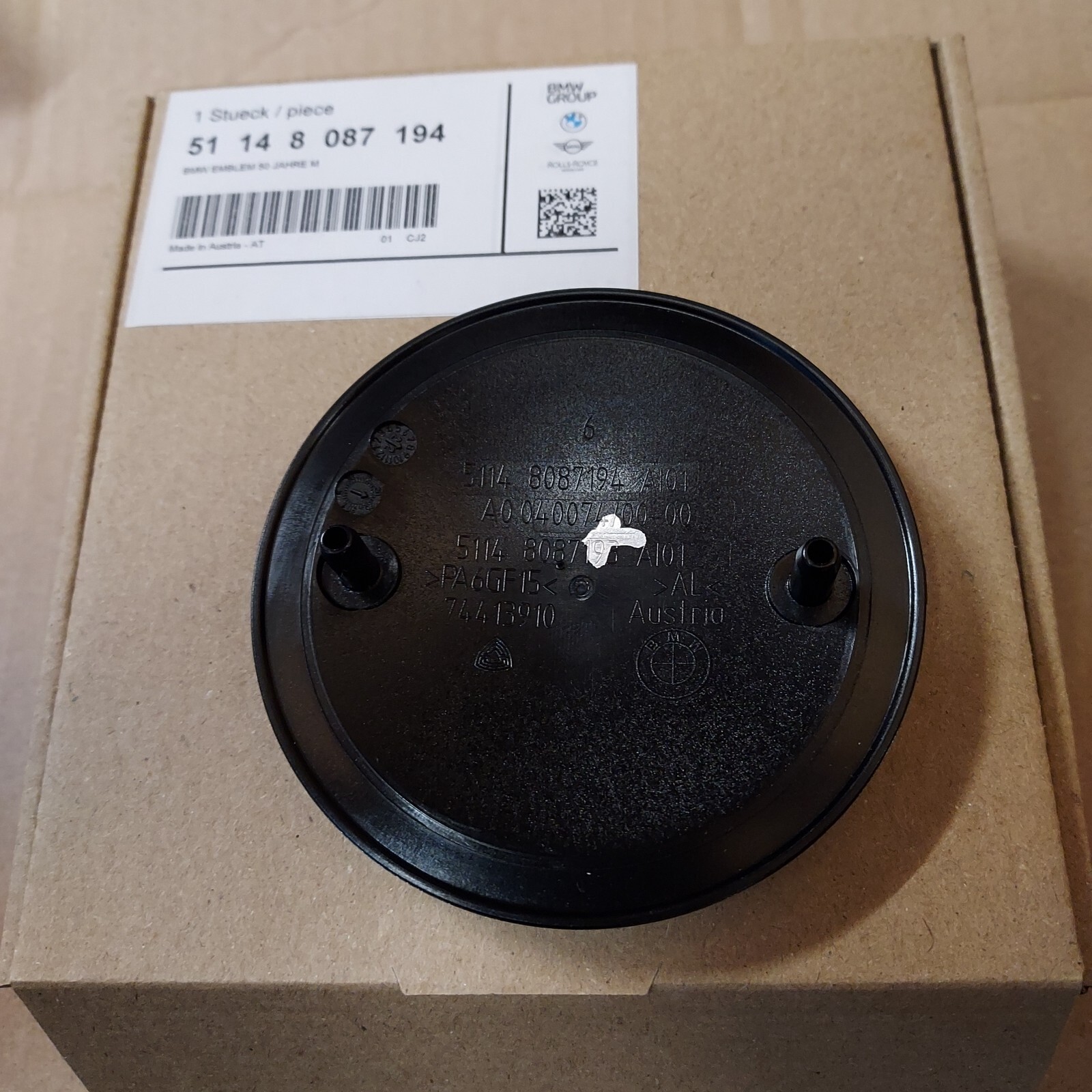 BMW Genuine Badge Emblem Logo Lettering 50 Years M 82mm Diameter ...