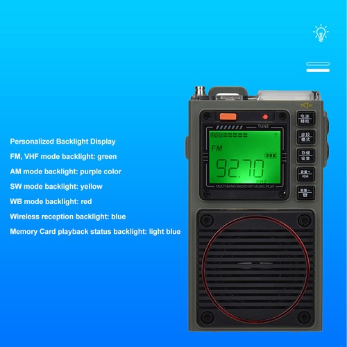 APP Control Shortwave Radio Portable Full Band FM VHF AM SW WB Receiver ...