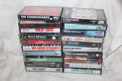 Lot of 20 Cassette Tapes Rock Cheap Trick Bowie English Beat Buddy Guy ...