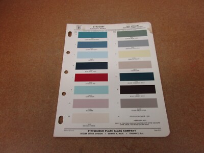 1962 Mercury Monterey Meteor Comet paint color chip chart sheet sample ...
