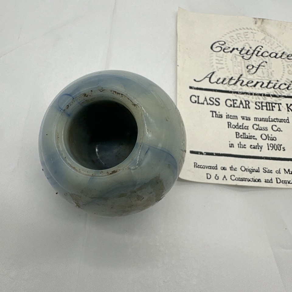 Vintage Blue And White Swirl Glass Gear Shift Knob Rat Hot Rod 2 ...