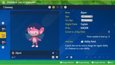 Pokemon Scarlet Violet Ultra Shiny 6IV Aipom - Fast Trade w/ Ability ...