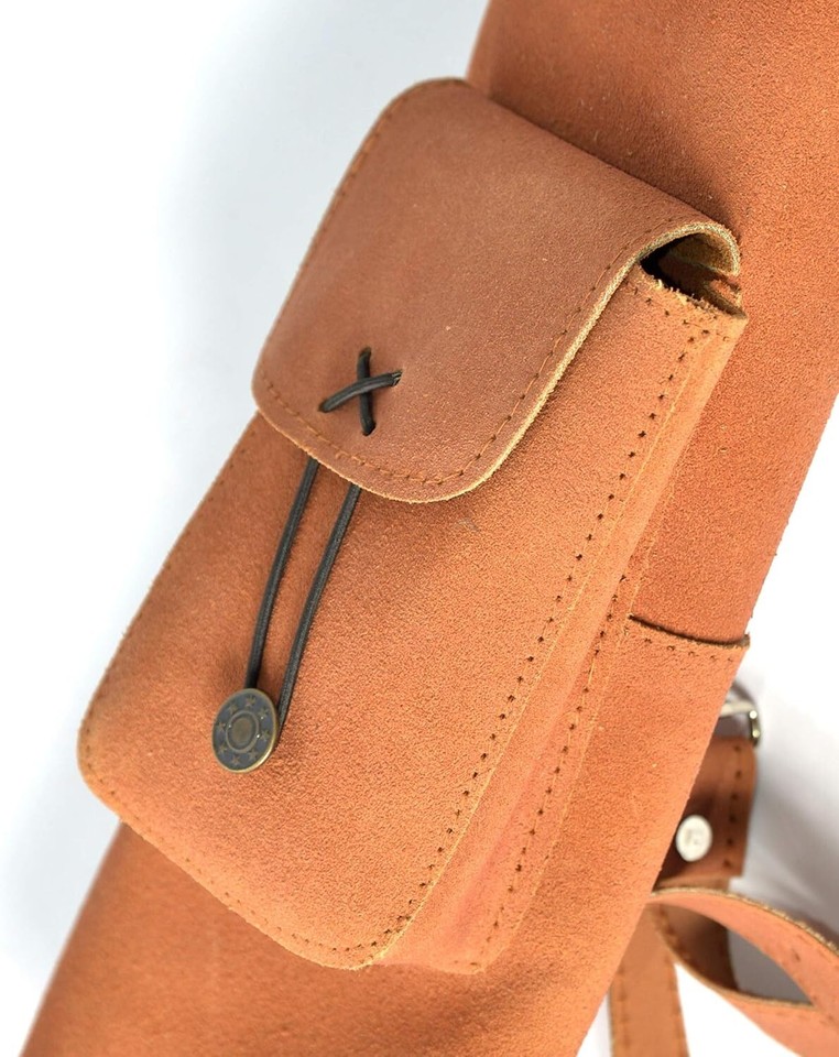 Genuine Suede Leather Arrow Quiver | Fast Draw Back Quiver for Archery ...
