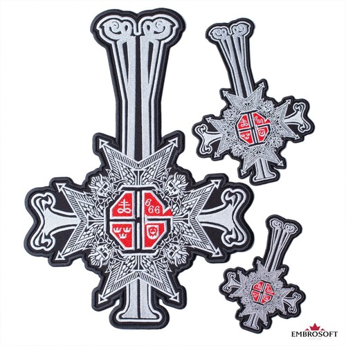 Ghost band Papa Emeritus Grucifix RED LARGE Patch Iron On / Sew On | eBay