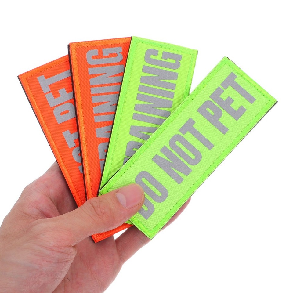 4pcs Reflective Dog Patch Security Training Vest Accessories No Pet Tag ...