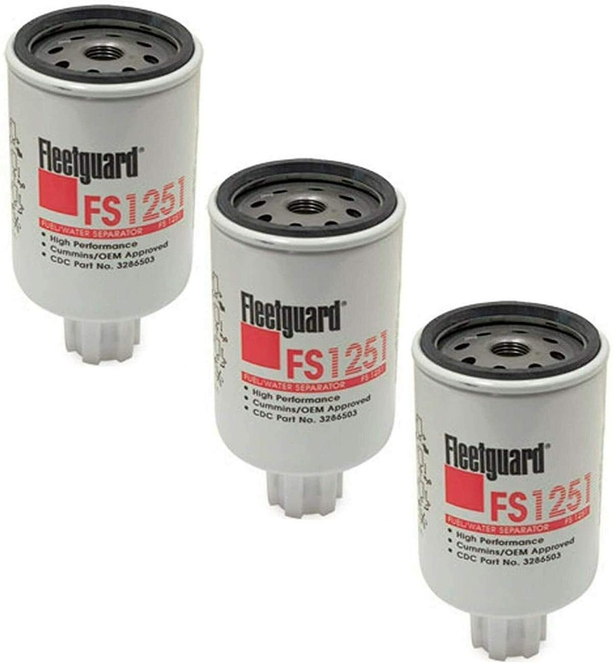 FS1251 Fleetguard Cummins Fuel Filter/Water Separator (Pack of 3) | eBay