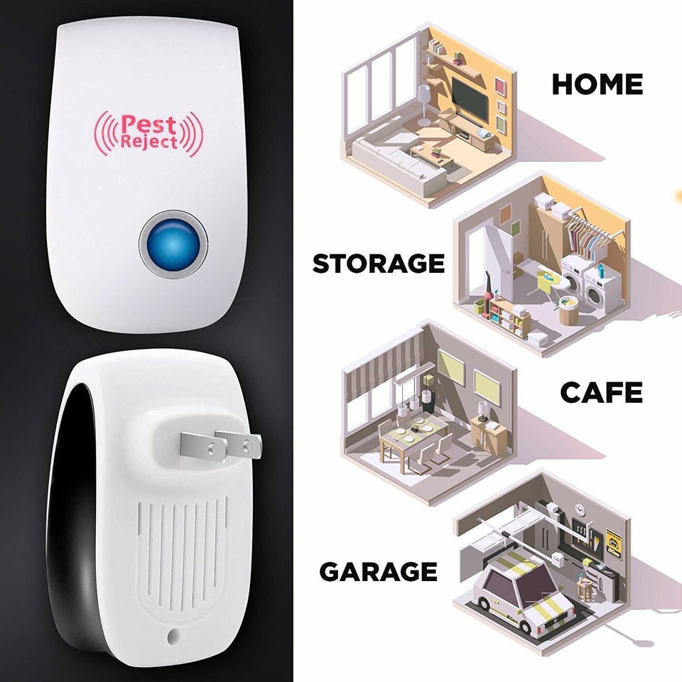 Pro Ultrasonic Pest Reject Home Control Electronic Repellent Mice Rat ...