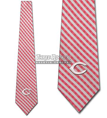 MLB - Cincinnati Reds Tie Baseball Gingham Neckties Licensed Mens Neck ...