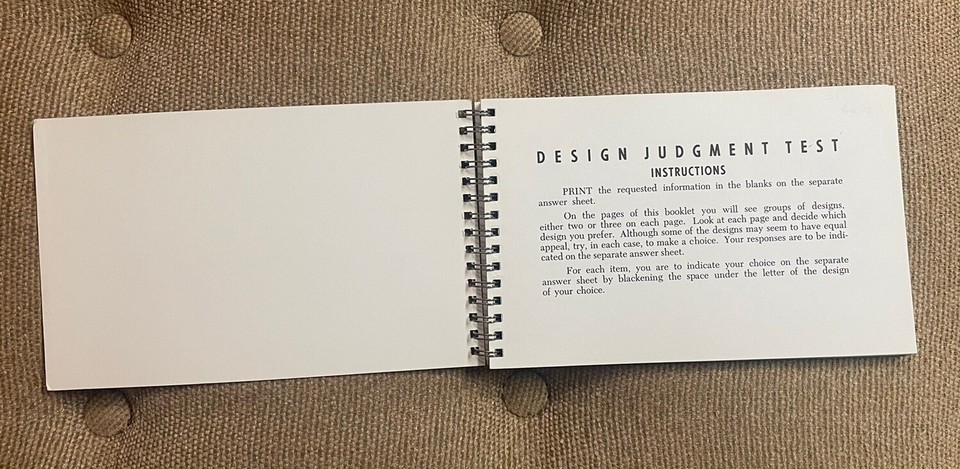Rare Vintage 1946 Design Judgment Test By Maitland Graves | eBay
