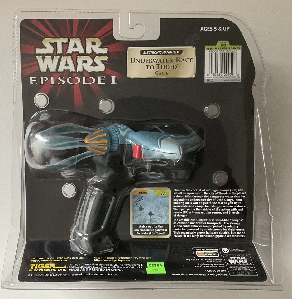 STAR WARS EPISODE 1 TIGER ELECTRONIC HANDHELD UNDERWATER RACE TO THEED ...