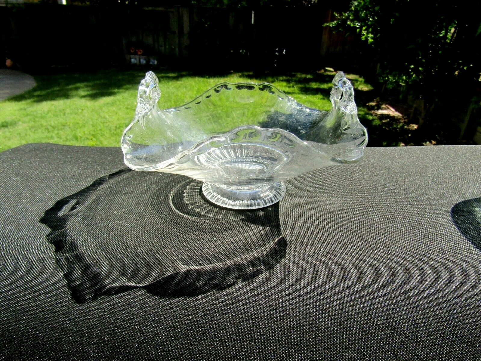 Crystal Cambridge Gadroon Shape 3500 /55 Basket with 2 Handles 7½" x 3 ...